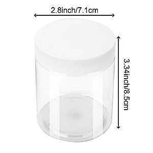 ZOENHOU 46 PCS 4 OZ Clear Slime Containers with White Lids, Food-Grade Plastic Storage Containers, BPA-Free, Wide-mouthed Slime Jars for Beauty Products, Kitchen Household Food Storage