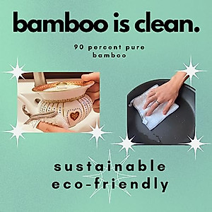 Bamboo Dish Cloths, Eco-Friendly,Non-Scratch,Lint-Free,Quick-Dry,Re-Usable,CleaningTowel Pack of 6 (Medium Ducky 9x7inch, Modern Grey/White)