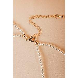 OJERRY Simple Y2K Layered Heart Pearl Choker Necklaces Coquette Aesthetic Jewelry for Women Trendy, Dainty Faux Pearl Choker Necklace for Women