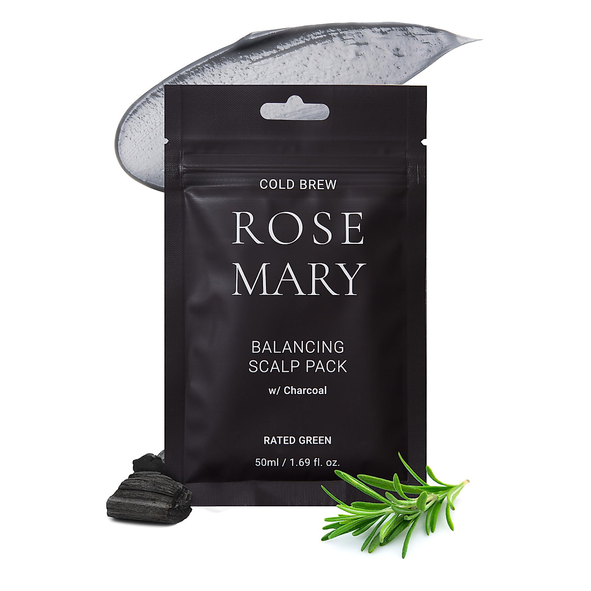 RATED GREEN Cold Brew Rosemary Balancing Scalp Pack w/ Charcoal | Korean Hair Conditioning Mask | Deep Conditioning Hair Mask for Dry Damaged Hair | Hydrating Hair Mask Pack of 5, 1.69 Fl. Oz