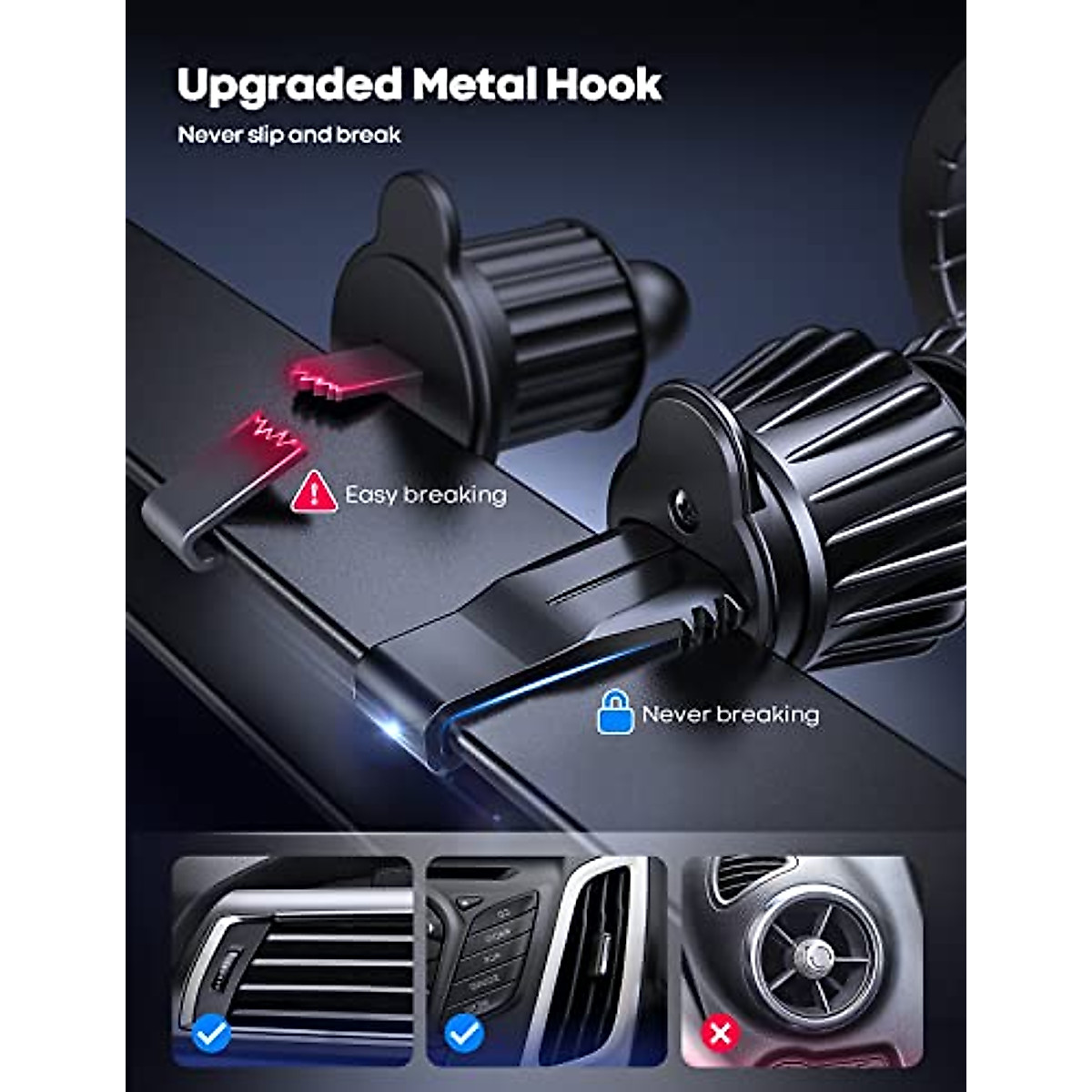 Lamicall Fits MagSafe Car Mount – [20 Super Magnets] Magnetic Car Phone Mount, Air Vent Cell Phone Holder Clip, MagSafe Accessories for iPhone 14 13 12 Pro Max Plus Mini & MagSafe Case & All Phones