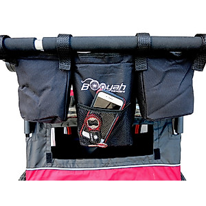 Double Stroller Stroller Organizer for Booyah Child, Large and XL Pet Stroller. Fits Clevr, Aosom and Best Choice Double Baby Strollers, Joggers and pet Strollers.