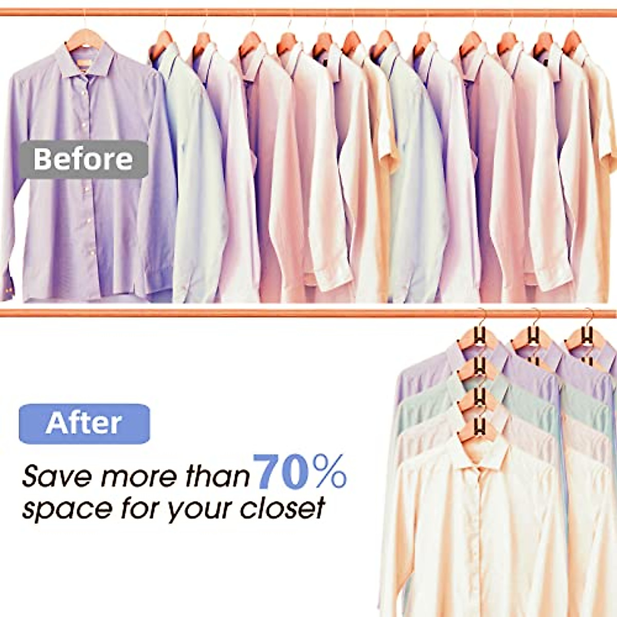 100Pcs Clothes Hanger Connector Hooks, Cascading Hangers Space Saving Plastic Hanger Hooks Space Saver Hanger Extender Clips for Velvet Wooden Plastic Metal Hangers Heavy Duty Clothes Closet, Black