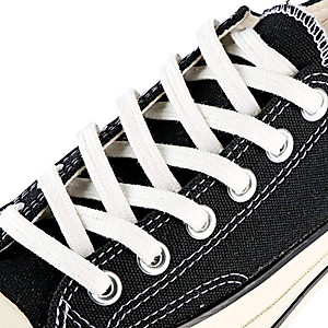 ZHENTOR [2 Pairs] Flat Athletic Shoe Laces - Cotton Shoelaces for Sport Canvas Shoes and 70S Replacement Sneakers (63, white)