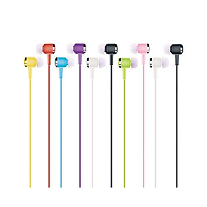 GADGET.COOL Wired Earbuds 10 Pack Bulk, Balanced Stereo Sound and Bass in-Ear Headphones with Ear Tip Replacements for iPhone Android Smartphone Tablet Laptop Computer School Classroom