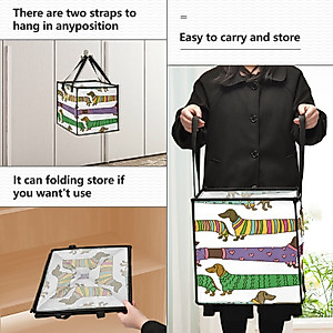 Cartoon Dachshund Dogs Storage Bin Collapsible Toy Storage Basket Cube Laundry Basket Waterproof Nursery Hamper with Handles for Kids Boys Kids Toys Shelf Laundry Girls Home Decor