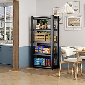 NICOMOW 72.1" H Garage Storage Shelves Heavy Duty Shelving Units and Storage Loads 2200LBS,Utility Shelf Rack, Industrial Shelving for Garage,Warehouse,Workshop,Pantry Basement,Repair(Black)