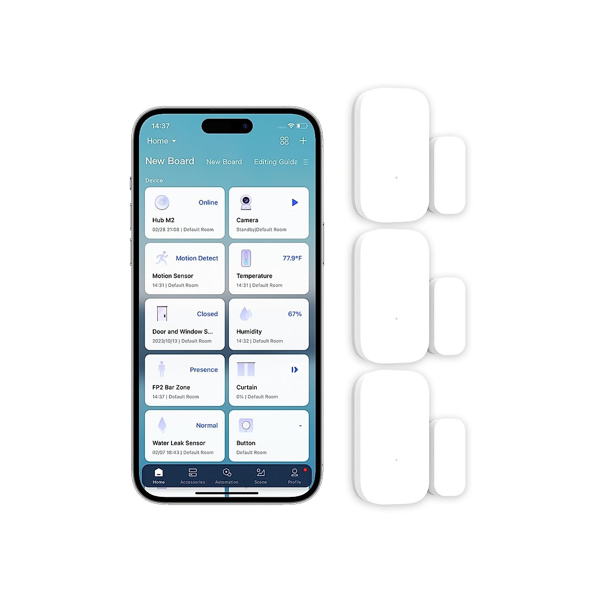 Aqara Door and Window Sensor, Requires Aqara Hub, Not Support Hubs from Other Brands, Zigbee Connection, Wireless Mini Contact Sensor, Compatible with Apple HomeKit, Alexa, Works with IFTTT (3 Pack)