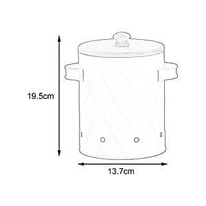 Bothyi Rustic/Farmhouse Potato Storage Canister, White Medium, Food Storage Container, Single, Ventilated & Portable, Rectangular Flip Top, 22.5cm x 22.5cm x 19.5cm