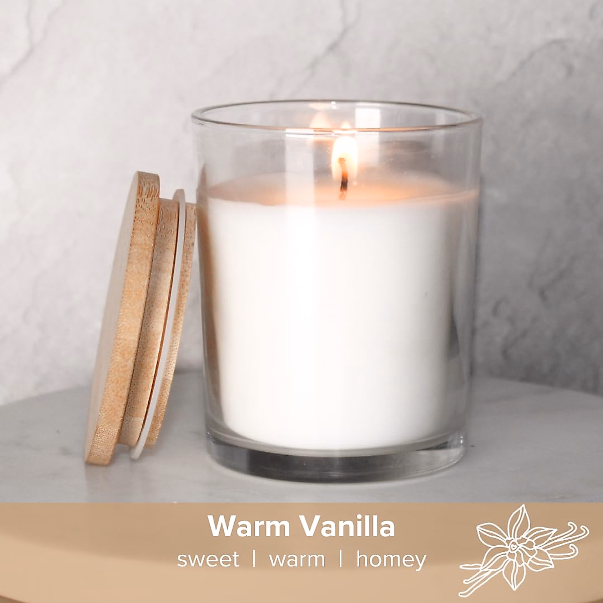 Simply Soson Warm Vanilla Sugar Scented Candle for Home - 7 oz Jar Candle - Scented Candle Gift, Aromatherapy Candle, Candles for Home Scented, Candles for Women, Fall Candles