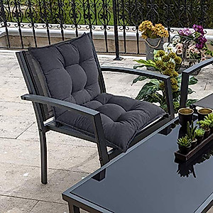 INRLKIT Patio Seat Cushions Deep Seating Chair Cushion, Outdoor Seat Pads, Back Cushion Set, 19x19x2 Inch All-Weather Floor Cushion for Patio, Office, Dining Chair, Dark Grey