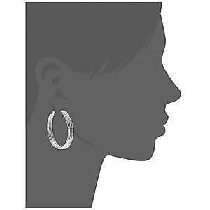 GUESS Silvertone Multi Textured Wire Hoop Earrings