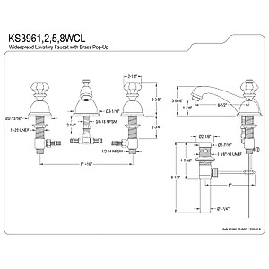 Kingston Brass KS3961WCL Celebrity 8-Inch Widespread Lavatory Faucet, Polished Chrome