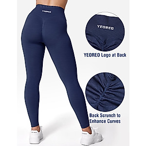 YEOREO V Waist Workout Leggings for Women Butt Lifting Scrunch Gym Leggings Amplify Seamless Yoga Pants Navy XS