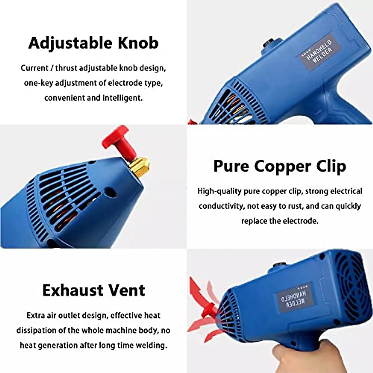 Portable ARC Welder, 110V/220V Handheld Welder Gun, 250 Amp IGBT LCD Digital Display, Welding Machine With Welding Gloves, Welding Helmet, Welding Brush, Welding Ground Wire, Welding Rod 2 220V