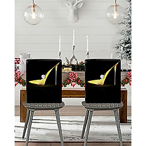Queen Area 8Pack Dining Chair Slipcovers Shiny Golden High Heels Chair Back Covers Decorations Chair Slipcovers for Party Home Decor