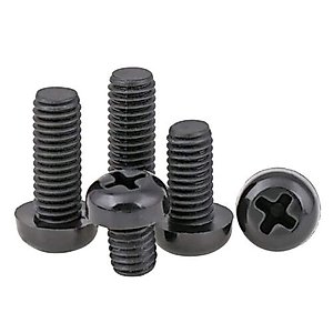 M8 / 8mm Black Nylon Pan Round Head Phillips Screws Plastic Machine Screws (10Pcs, M8 x 35 mm)