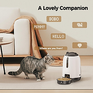 Automatic Cat Feeder, 3L Timed Cat Feeder for Dry Food Up to 6 portions, 6 Meals/Day, Dual Power Supply Cat Feeders