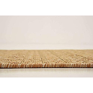 Unique Loom Outdoor Modern Collection Area Rug - Links (2' 2" x 6' 1" Runner, Light Brown/ Brown)