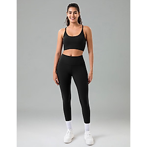 Colorfulkoala Women's Dreamlux High Waisted Workout Leggings 28" Inseam Full Length Yoga Pants (XL, Black)