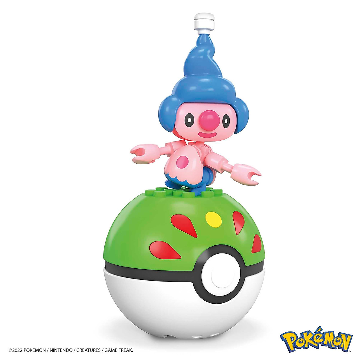 Mega Pokemon Mime Jr. Building Set with 24 Compatible Bricks and Pieces and Poke Ball, Toy Gift Set for Ages 6 and up
