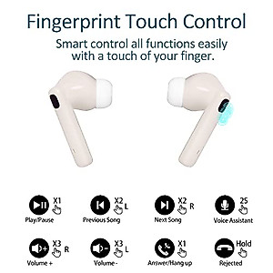 Olyre Wireless Earbuds V5.3 Bluetooth Earbuds Stereo Bass Earphones ENC Ear Buds 40H Playtime LED Power Display IPX5 Waterproof in-Ear Earbuds with 4 Mics for Sport Meeting