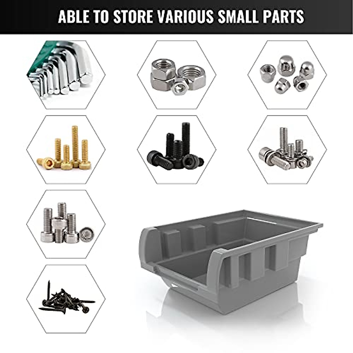 XDOVET Garage Organizer Bins, 30PC Wall Mount Storage Small Parts Bins With Peg Board And Install Screws, Store Your Nuts, Bolts, Screws, Nails, Beads