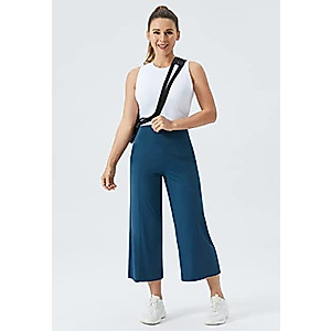 THE GYM PEOPLE Women's Workout Crop Tops Sleeveless Yoga Running Shirts Athletic Tank Top No Padding White