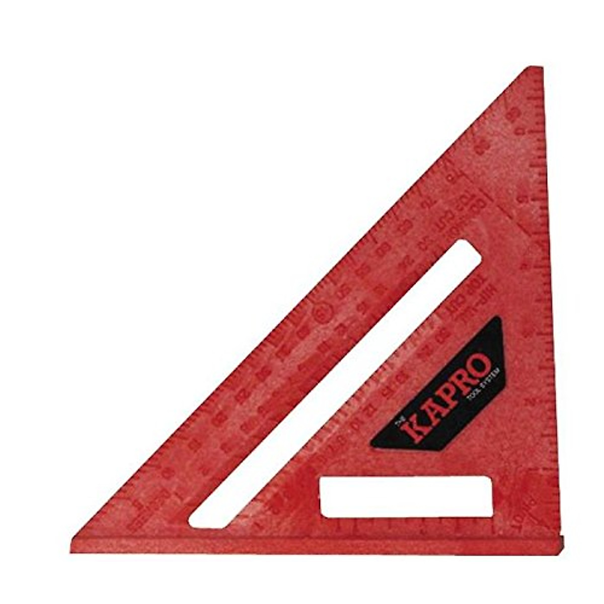 Kapro - 444 Ergocast Rafter Square - Features ⅛” Increments & Gradations - Molded-in Conversion Tables - With Wide Base - 7”