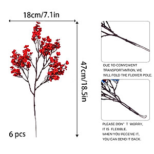 Blue Flowers 6 Bundle Babys Breath Artificial Flowers for Decoration Babies Breath Bouquets Fake Flowers Silk Flowers Gypsophila for Christmas Centerpiece Arrangement Home Wedding Party Garden Decor