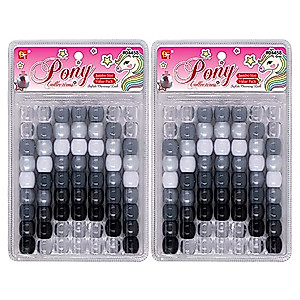 126 Pcs Beads Jewelry Making Kit DIY Hair Braiding Bracelet Ornaments Crafts Jumbo Round Pony (Peal Gray Assorted)