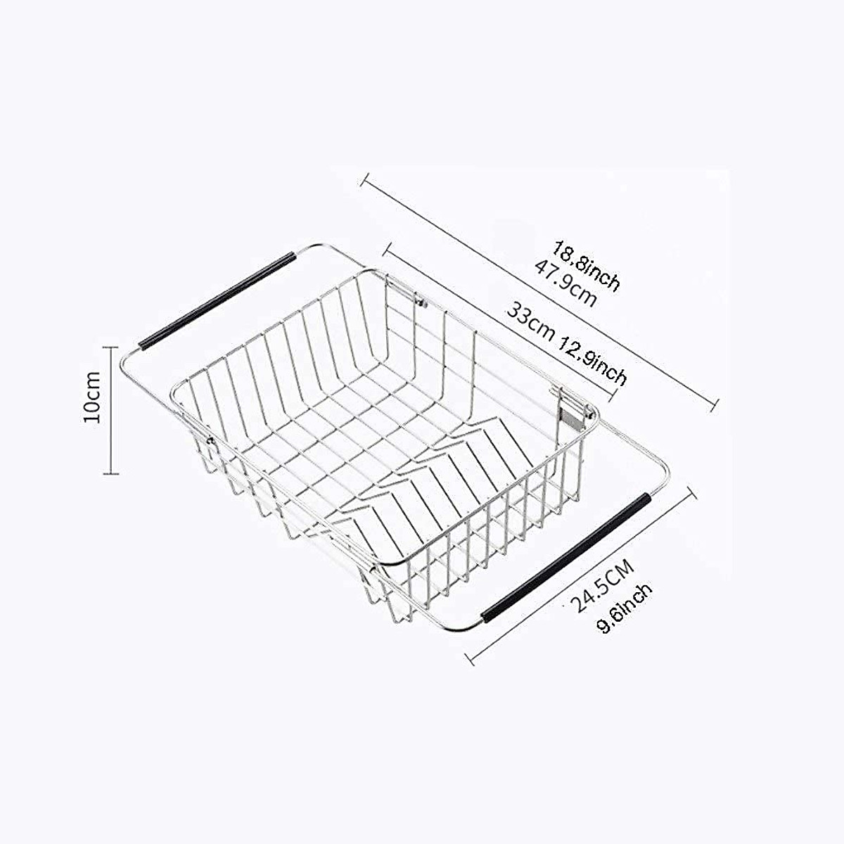 Plate Rack Draining Dish Rack Expandable Dish Drying Rack Organizer And Utensil Cutlery Holder, Stainless Steel Over Sink Dish Rack Pan Plate Holder