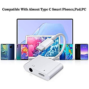 USB C to 3.5mm Jack Headphone Aux Audio Adapter Type C Fast Charging Dongle Converter USBC Earphone Adapter for Google Pixel 4 4XL 3 3XL 2 2XL, iPad Pro 2020 2019 2018, Samsung Note 10/S20 and More