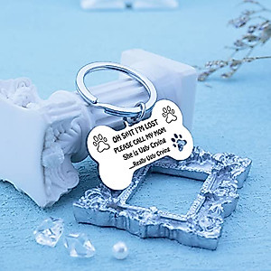 Dog Tags Engraved for Pets Funny Dog Tag Pet Tags Personalized Dog Tags for Pets Stainless Steel Dog Collar Tag Sht I'm Lost, Call My Mom, She's Ugly Crying