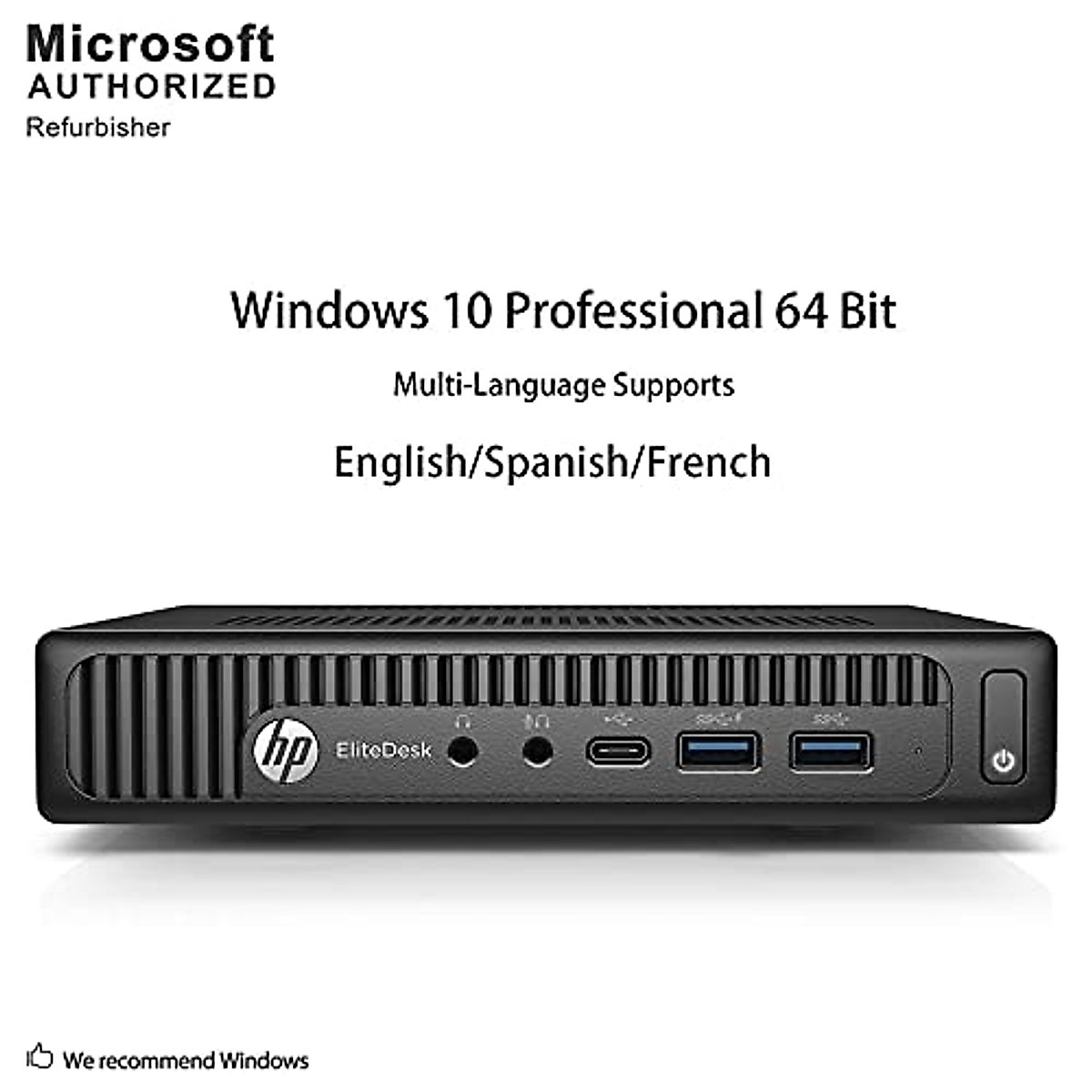 HP EliteDesk 800 G2 Desktop Mini Business PC, Intel Quad-Core i5-6500T up to 3.1G,16G DDR4,240G SSD,VGA,DP,Win 10 Pro 64 bit-Multi-Language Support English/Spanish (Renewed)