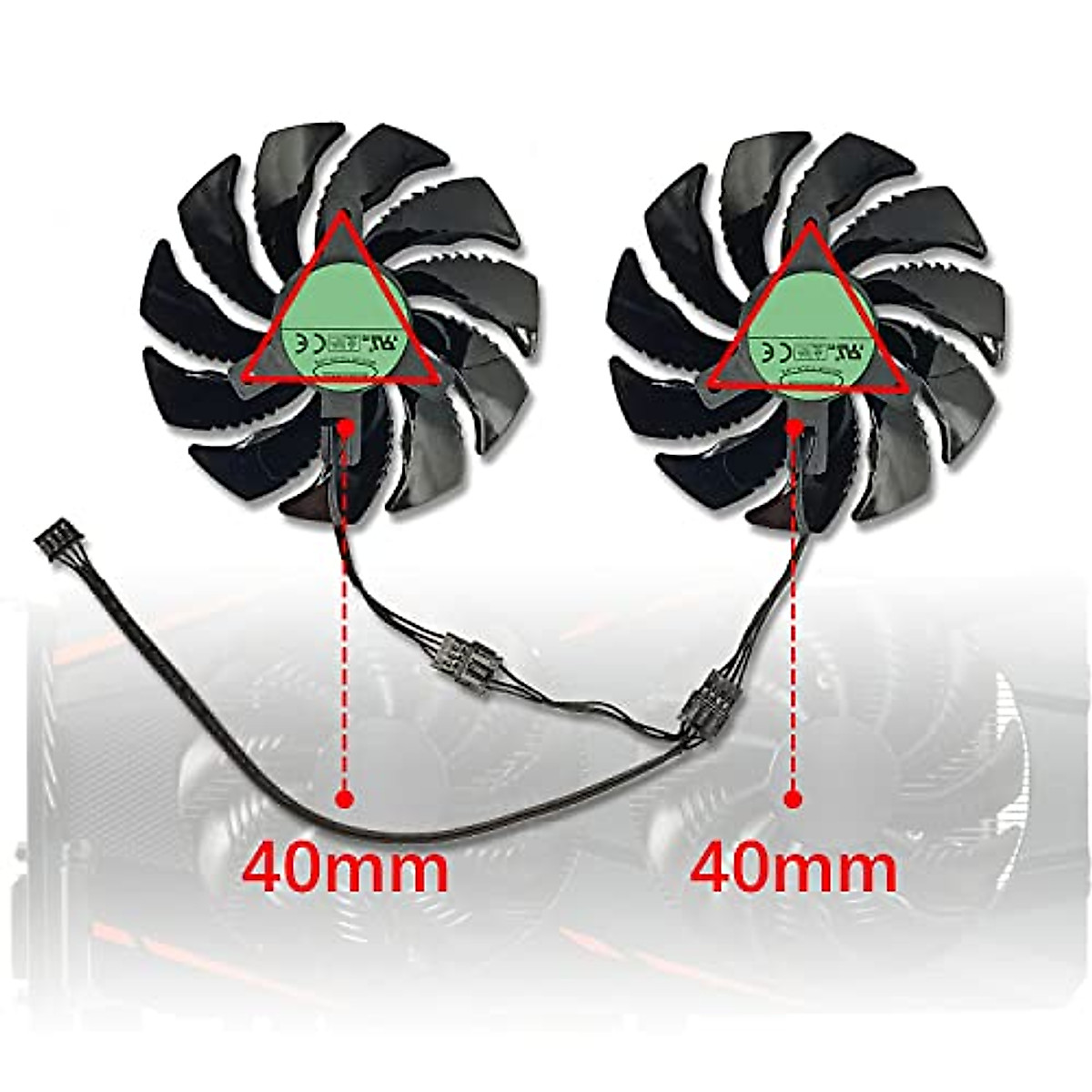 Cavabien 86MM Fan T129215SU TPLD9210S12HH 4Pin Cooling Fan for Gigabyte GTX 1050 1060 1070 960 RX 470 480 570 580 Graphics Card Cooler （FanAA