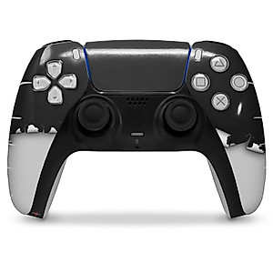 WraptorSkinz Skin Wrap compatible with Sony PS5 DualSense Controller Ripped Colors Black Gray (CONTROLLER NOT INCLUDED)