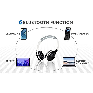 XO Vision IR630BL Universal IR Wireless Foldable Headphones - Black Wireless Bluetooth-Enabled Lightweight Portable for iPhone, Car, Kids Wireless Headphones for Universal Car Entertainment System