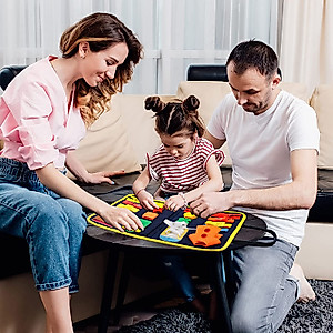 QIFUN Busy Board Toddlers, Montessori Toys for 1 2 3 Year Old, Sensory Toys for Toddlers 1-3, Travel Toy for Kids 1-4 Years Old Educational Learning Toys for Babies Develop Basic Skills