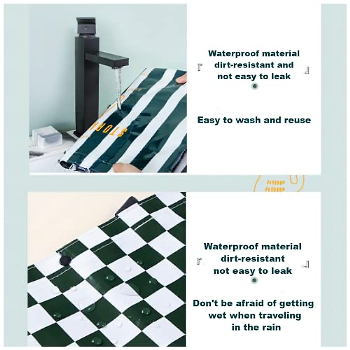 AMEIP Reusable Grocery Bags Foldable, 4 Pack Heavy Duty Large Shopping Cart Totes Portable Waterproof Bag Maximum 50 lbs with Reinforced Bottom & Handles for Cloth Toy Kitchen Picnic (Plaid)