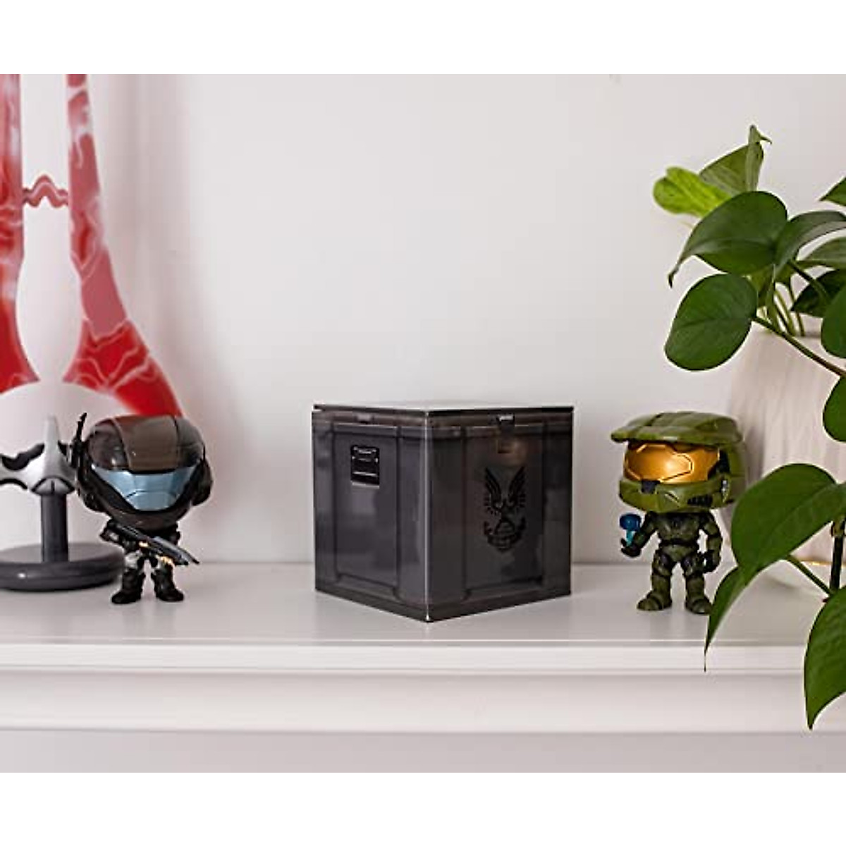 Halo UNSC Ammo Crate 4-Inch Tin Storage Box Cube Organizer with Lid | Basket Container, Cubby Cube Closet Organizer, Home Decor Playroom Accessories | Video Game Toys, Gifts And Collectibles