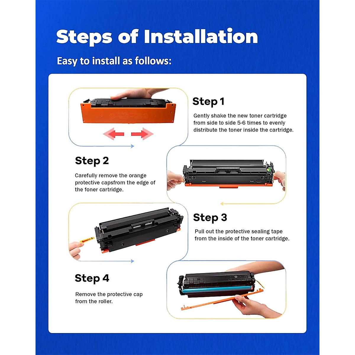 126A Toner Cartridges 4-Pack Replacement for HP 126A CE310A CE311A CE312A CE313A Toner Laserjet Pro CP1025 CP1025nw,Pro 100 Color MFP M175nw M275 M275NW Printer Ink (Black, Cyan, Magenta, Yellow)