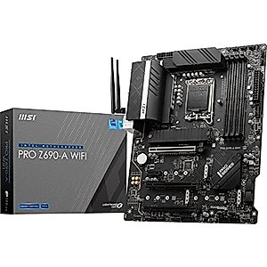 MSI PRO Z690-A WiFi ProSeries Motherboard (12th/13th/14th Gen Intel Core, LGA 1700 Socket, DDR5, PCIe 5, 2.5G LAN, M.2 Slots, Wi-Fi 6E, Bluetooth 5.3, ATX)