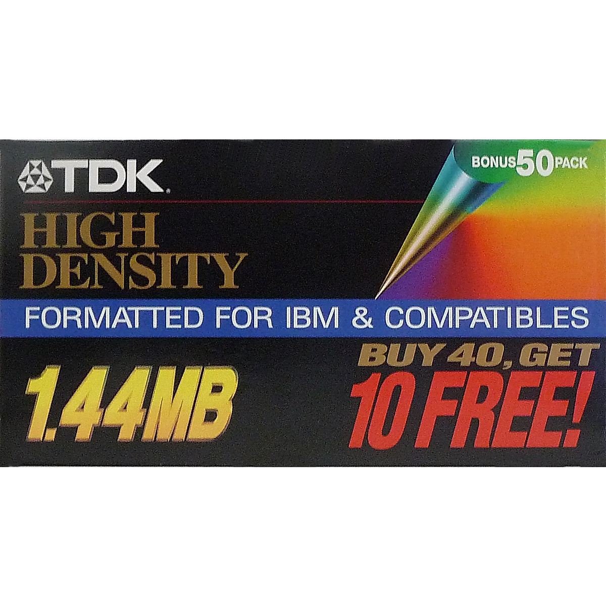 TDK High Density 1.44 MB Formatted for IBM & Compatibles - 50