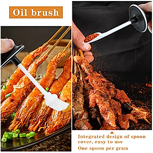 Supkiir 4Pcs Spice Containers Glass, 8 oz Kitchen Spice Glass Bottle, Condiment Jars with Brush and Spoon Transparent Storage Container for Spices Sugar Grains Moisture-Proof Seasoning Jars