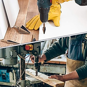 Step Drill Bit Set, 5 Pcs 50 Sizes Cobalt Step Drill Bits for Metal, Wood, Plastic Sheet, Stainless Steel Metric Step Drill Bit, Titanium Stepped Drill Bits