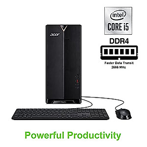 Acer Aspire TC-1660-UA92 Desktop | 10th Gen Intel Core i5-10400 6-Core Processor | 12GB 2666MHz DDR4 | 512GB NVMe M.2 SSD | 8X DVD | Intel Wireless Wi-Fi 6 | Bluetooth 5.2 | Windows 10 Home