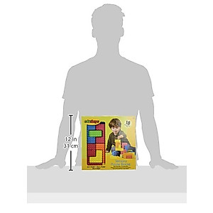 Edushape Easy Grip Soft Foam Sensory Puzzle Blocks, 18 Piece