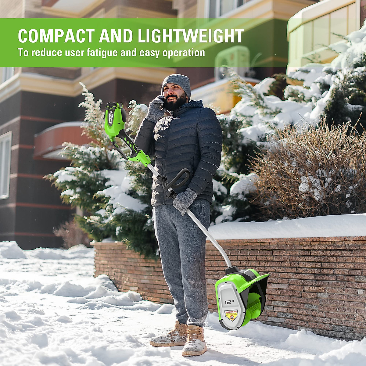 Greenworks 40V (75+ Compatible Tools) 12” Cordless Snow Shovel, 4.0Ah Battery and Charger Included