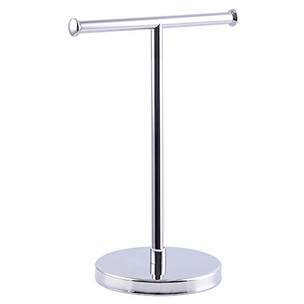 GERZWY Modern Free Standing Hand Towel Holder Tree Rack SUS 304 Stainless Steel Countertop Towel Ring Polished Finish